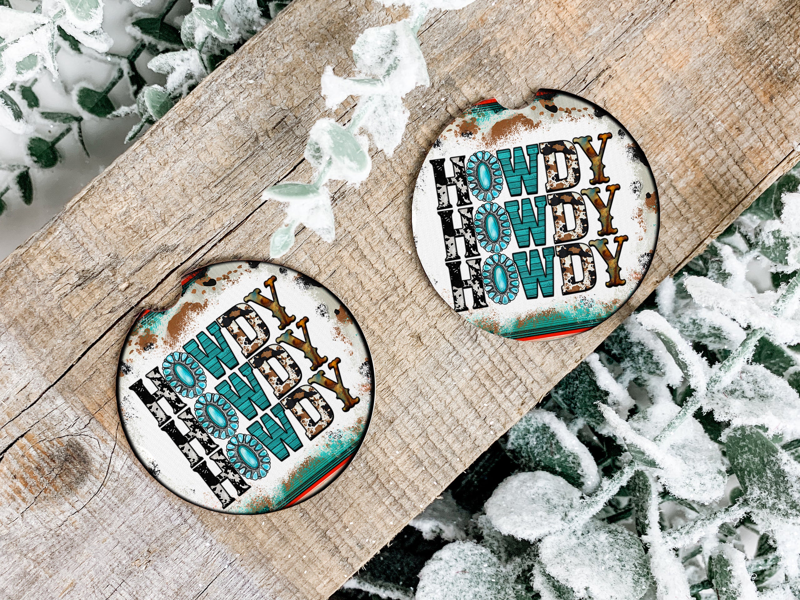 Howdy Country Western Car Coasters | The Blessed Cowgirl Boutique